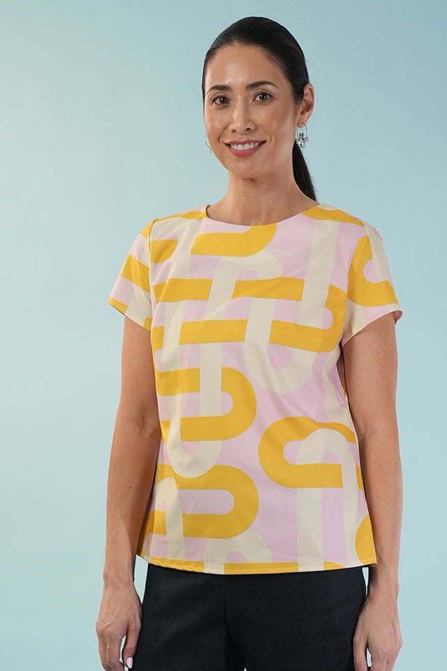 Shelley Top - Pink and yellow – Surface Art